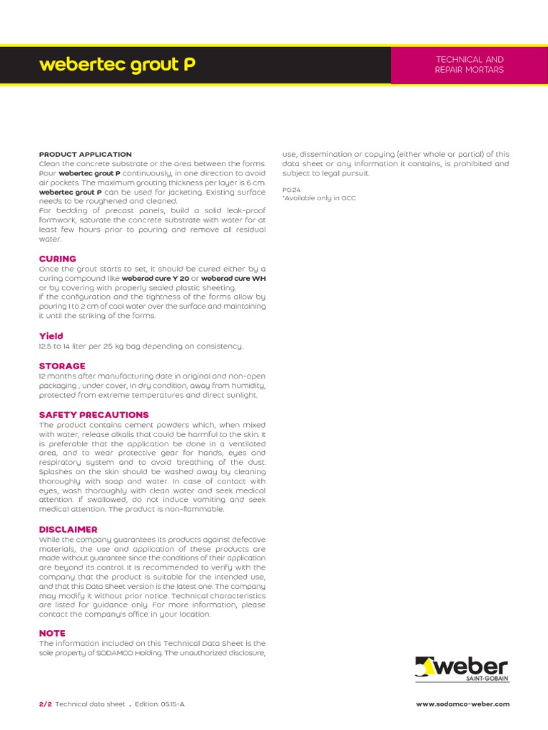 Weber Tec Grout P 35 | PDF