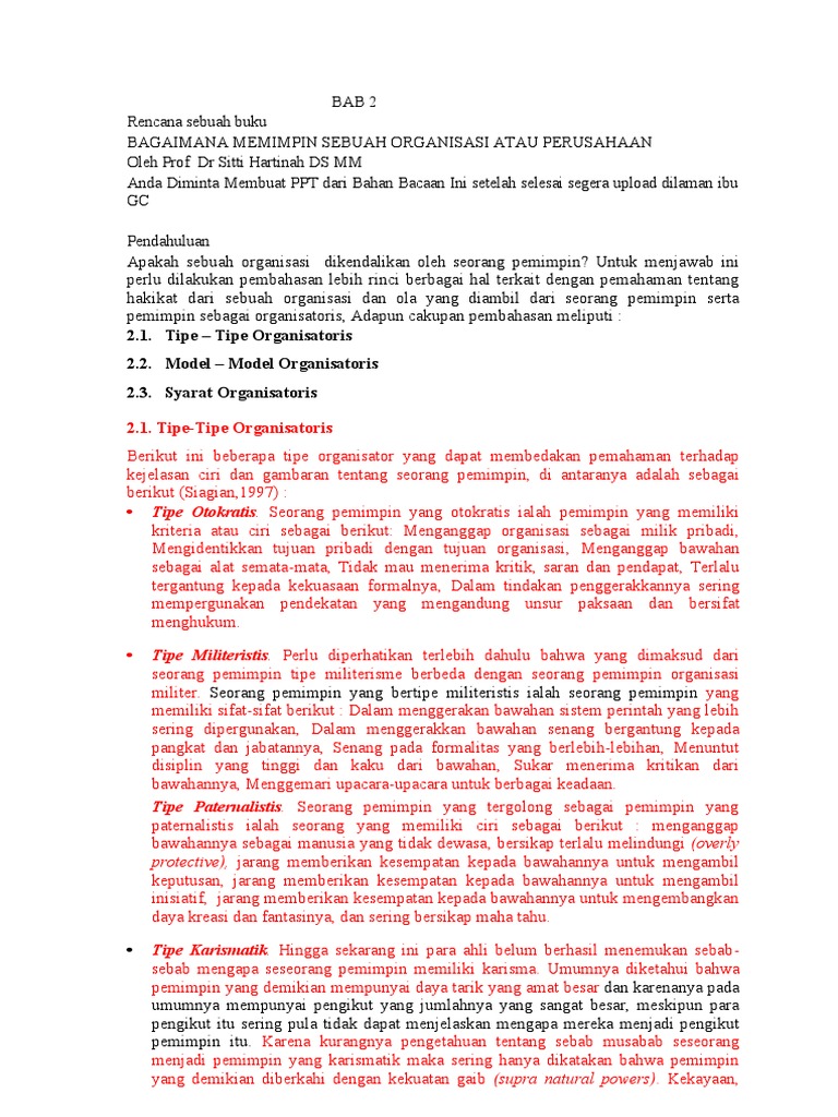 DRAF KEPEMIMPINAN ORGANISASI Rangkuman | PDF | Karier & Perkembangan