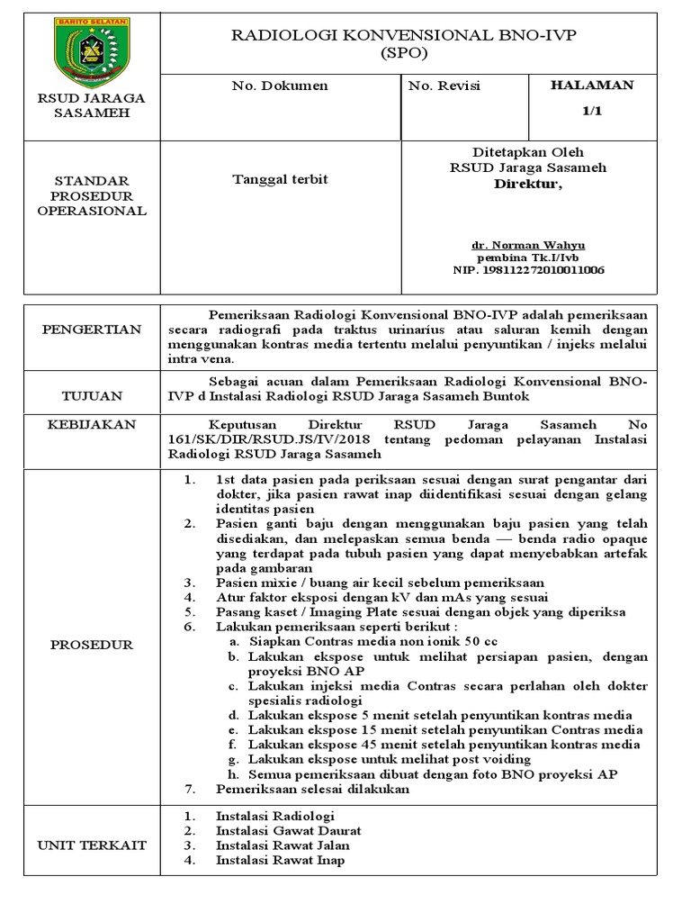 Sop Konvensional Bno-Ivp | PDF