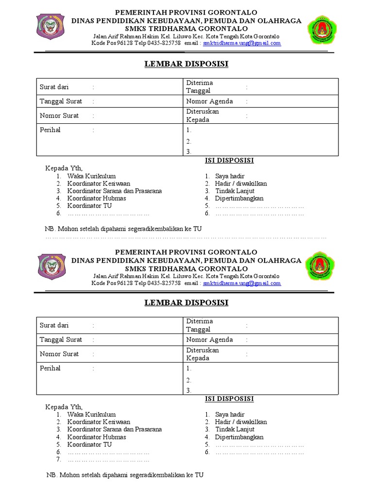 Format Disposisi Baru | PDF