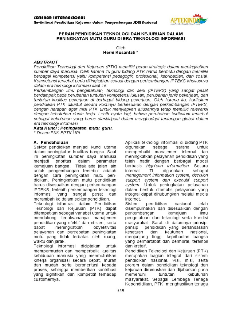Revitalisasi PTK di Era TI | PDF