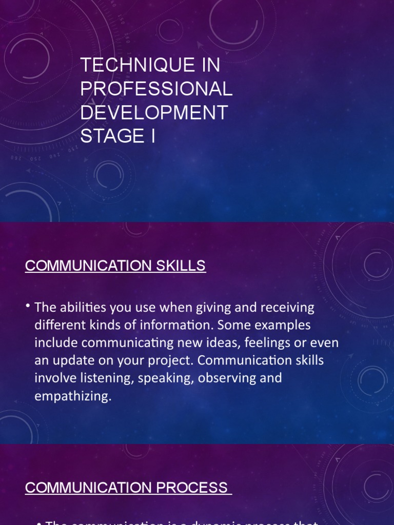 Technique in Professional Development Stage I 1 | PDF | Career & Growth