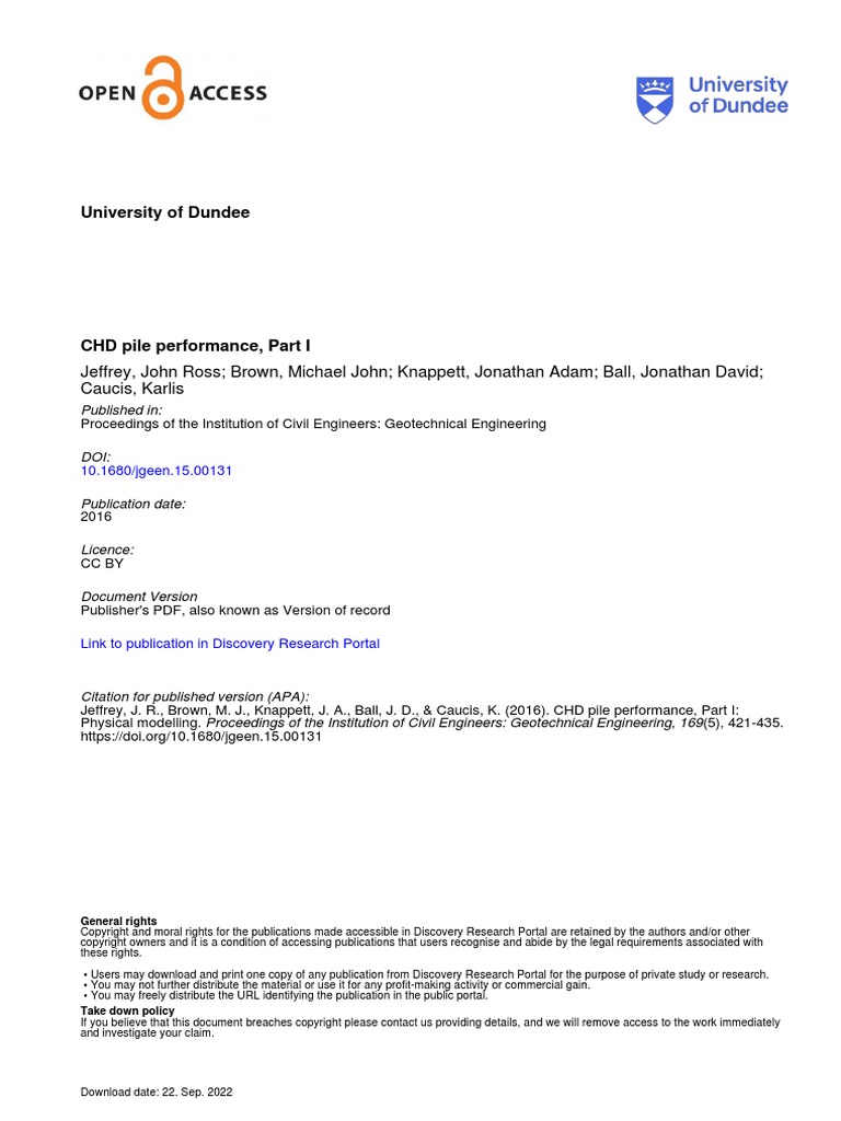 CHD PIle - Part 1 | PDF | Deep Foundation | Geotechnical Engineering