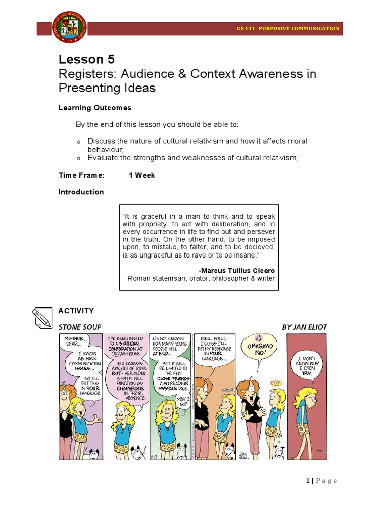 Module 1 Lesson 5 | PDF | Communication | Conversation