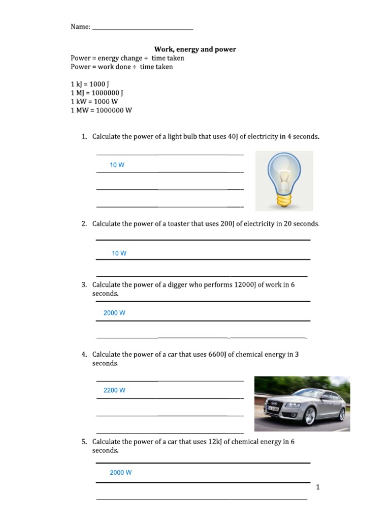 Finished Worksheet About Force | PDF