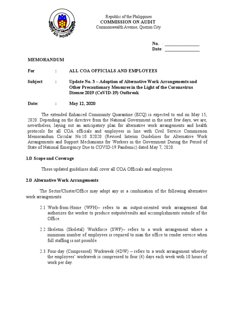 Alternative Work Arrangements Update | PDF | Workweek And Weekend ...