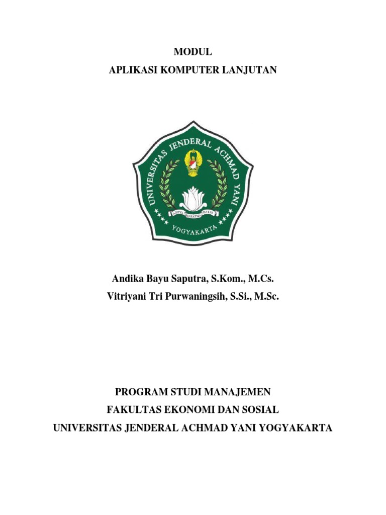 Modul Aplikasi Komputer Lanjutan (Akl) | PDF
