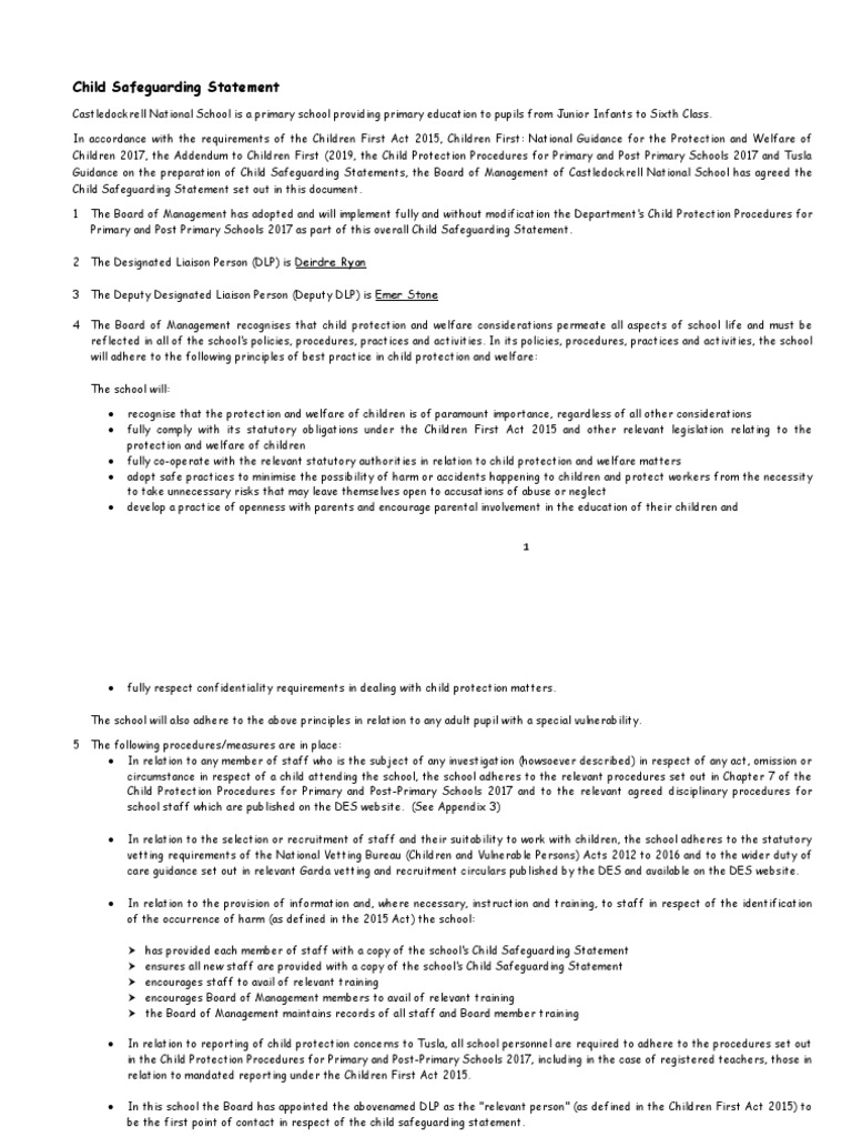 Child-Safeguarding-And-Risk-Assessment 2021 Mandated Template | PDF ...