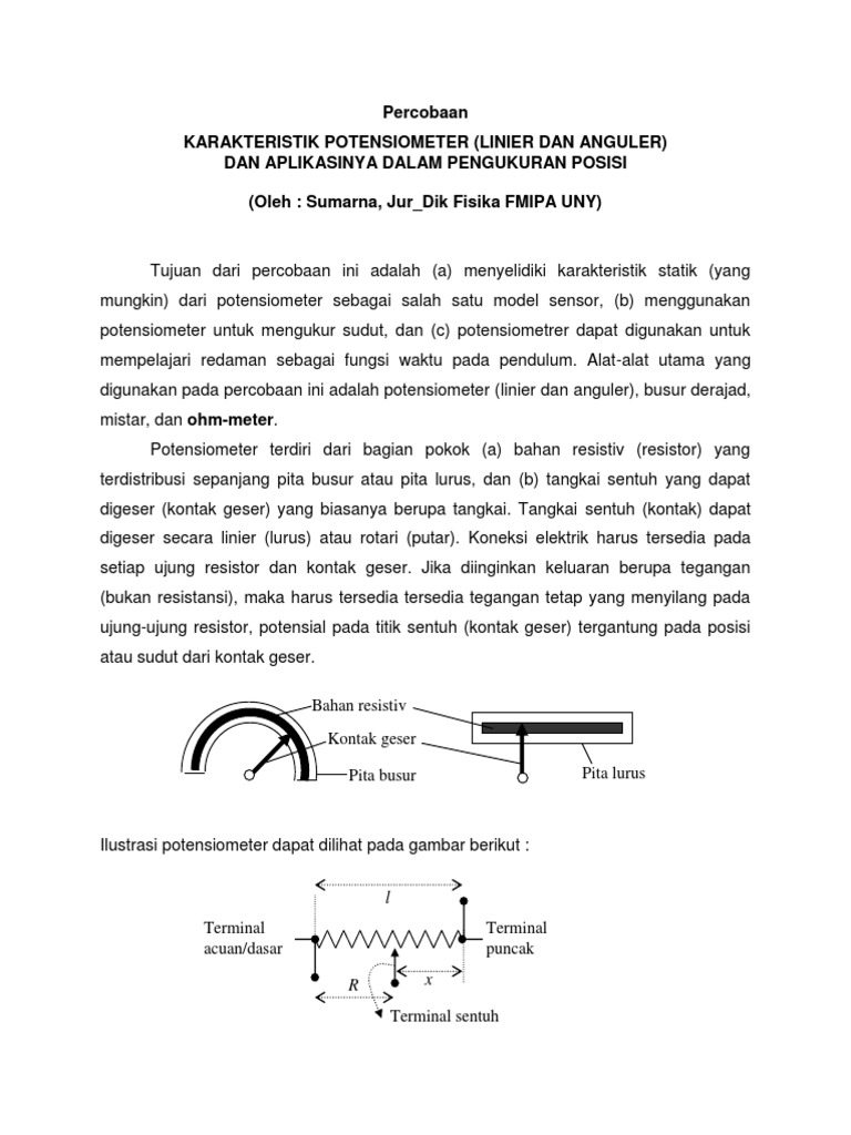 MANUAL SENSOR (Potensiometer) | PDF