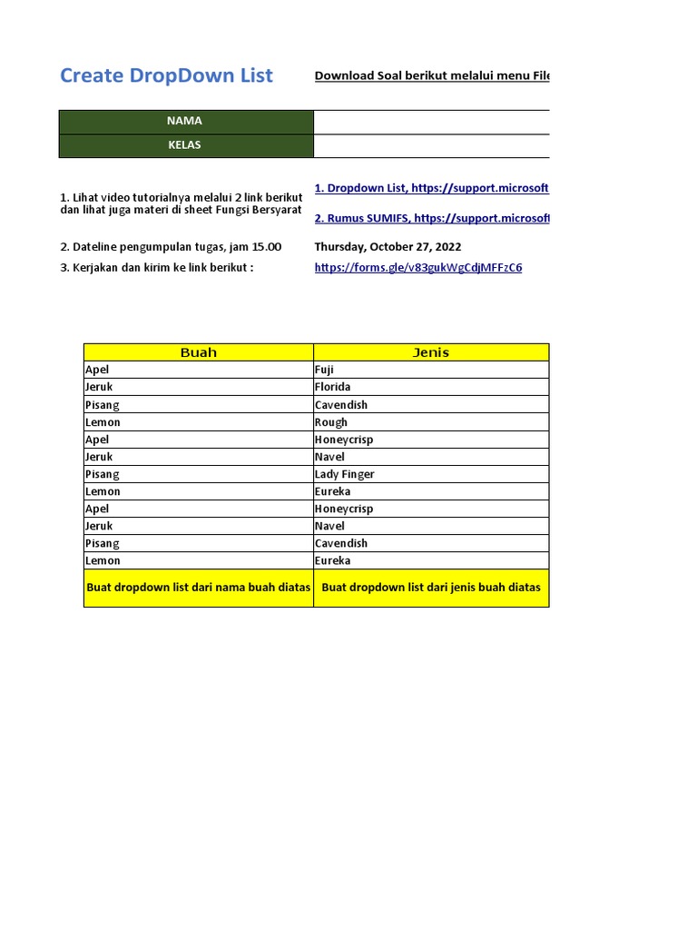 Create DropDown List | PDF
