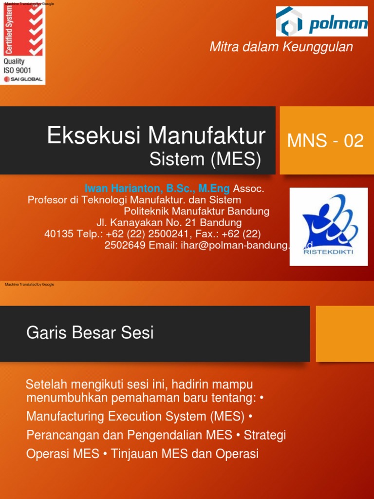 MNS-02 Manufacturing Execution System | PDF
