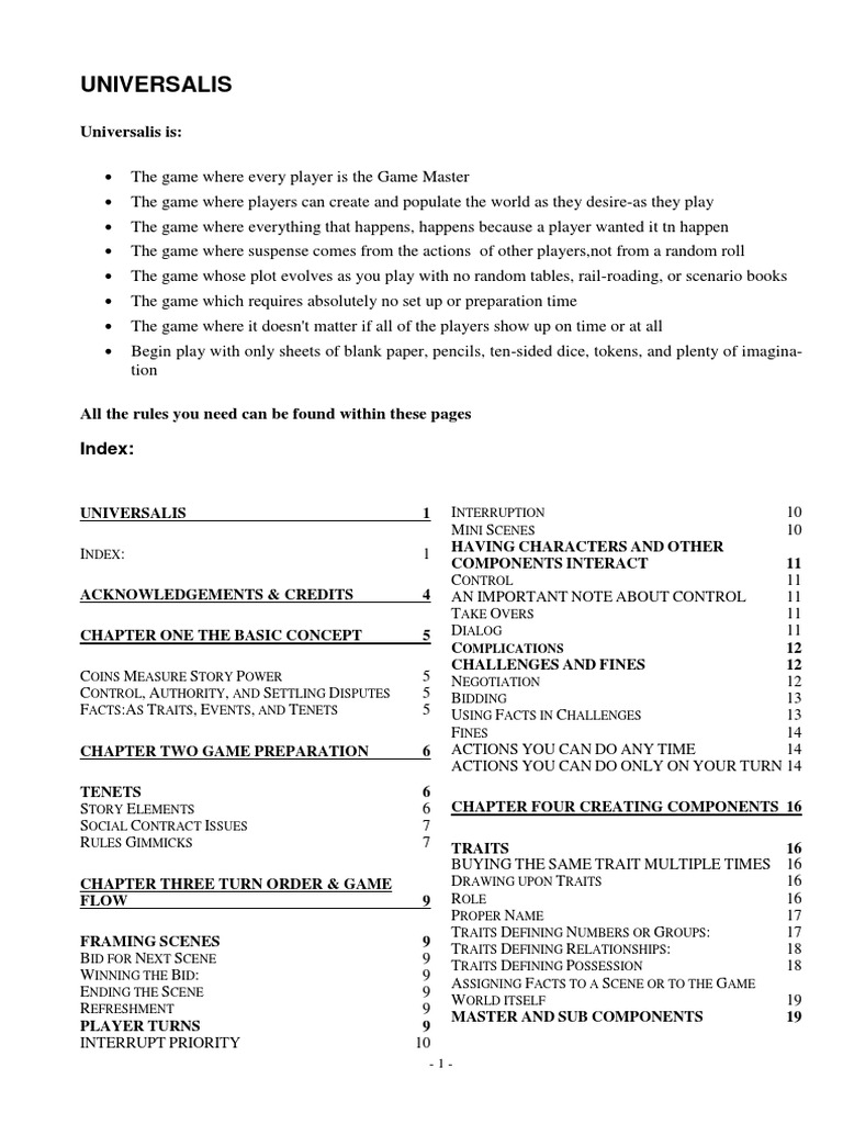 Universalis RPG | PDF