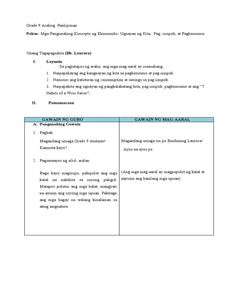 Grade 9 Demo Script | PDF