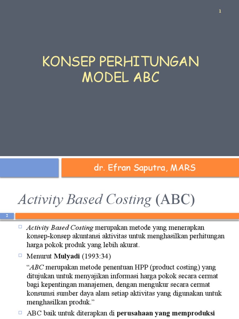 Konsep Perhitungan Model ABC | PDF