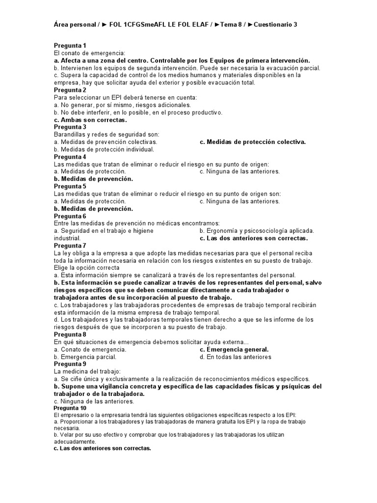 Cuestionario 3 Tema 8 Fol | PDF