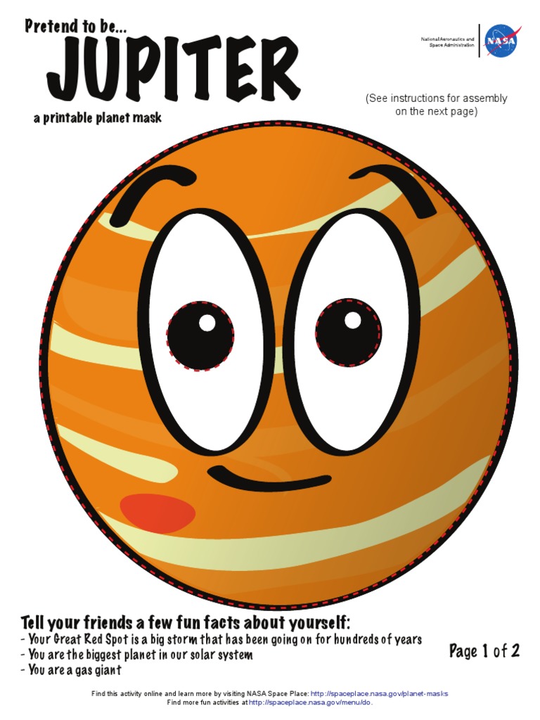 Jupiter Mask | Descargar gratis PDF | Planets | Physical Sciences