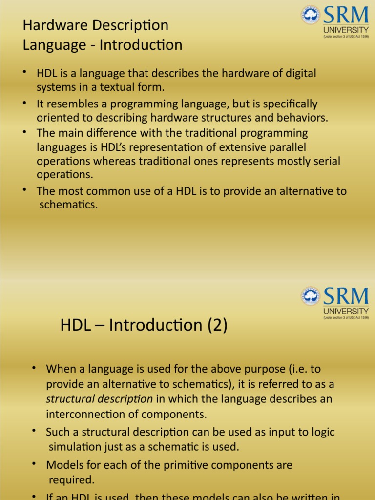 Introduction to Hardware Description Languages | PDF