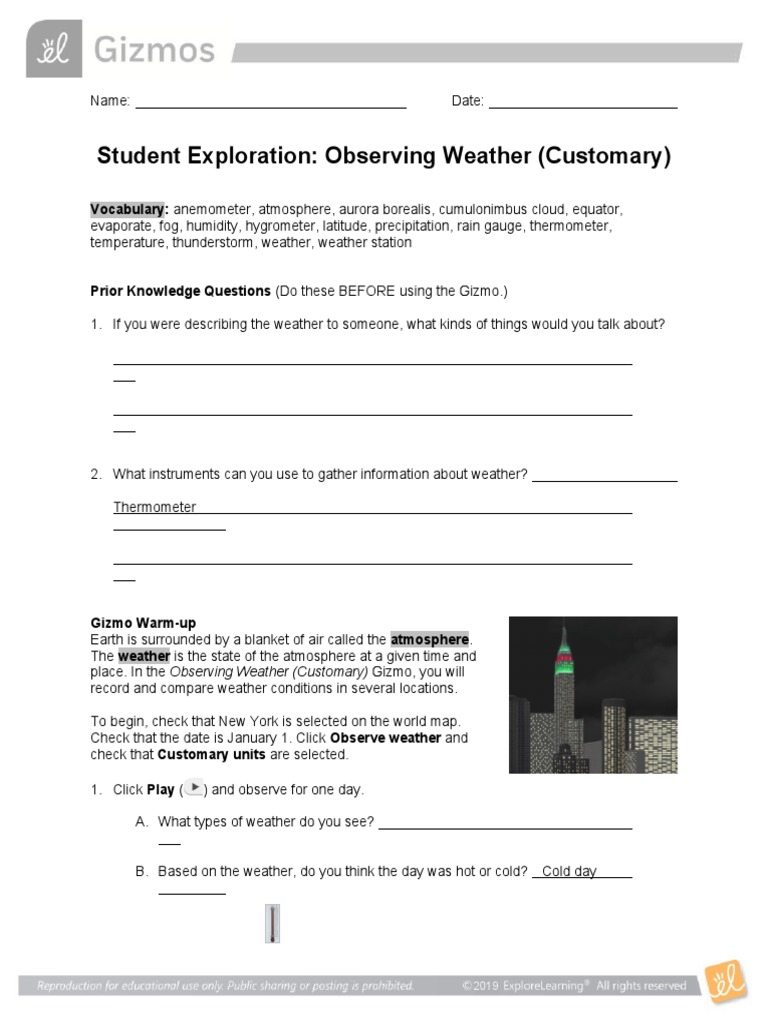 Observing Weather: Customary Gizmo Guide | PDF | Fog | Weather