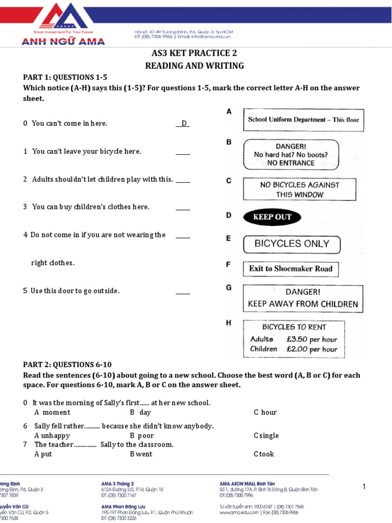 AS3 KET Practice 2 | PDF