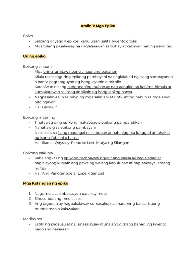 Filipino Reviewer | PDF