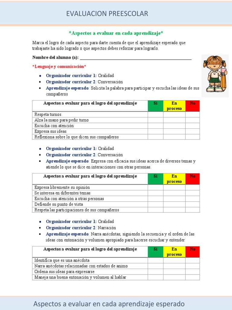 Aspectos A Evaluar en Cada Aprendizaje | PDF | Evaluación | Aprendizaje