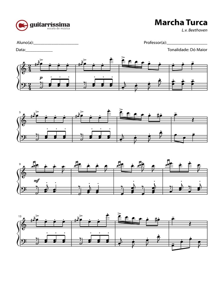 Marcha Turca - Beethoven (Dó Maior) | PDF