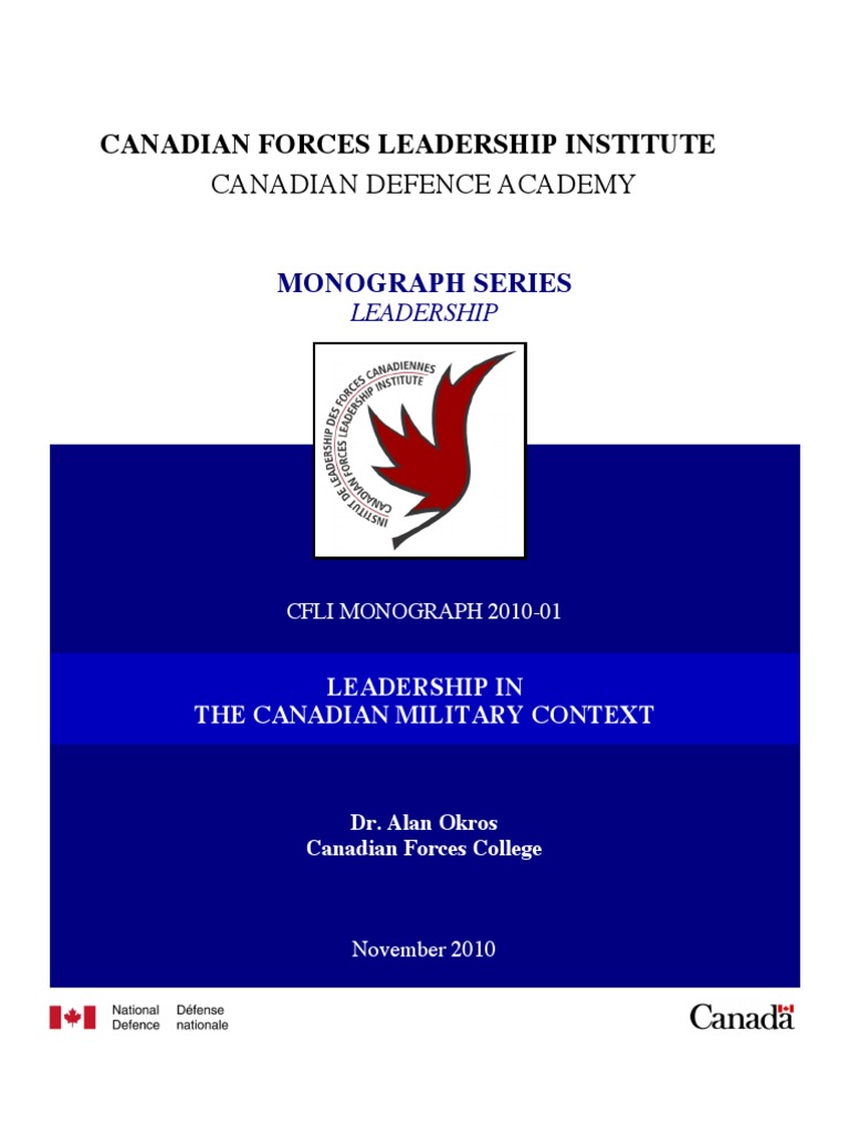 Leadership in The Canadian Military Context | PDF | Military | Leadership