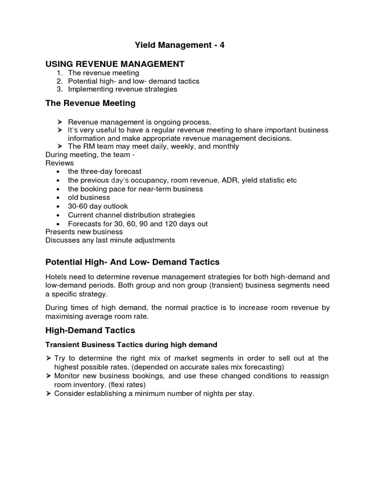 Unit-1 High and Low Demand Tactics | PDF | Business | Economies