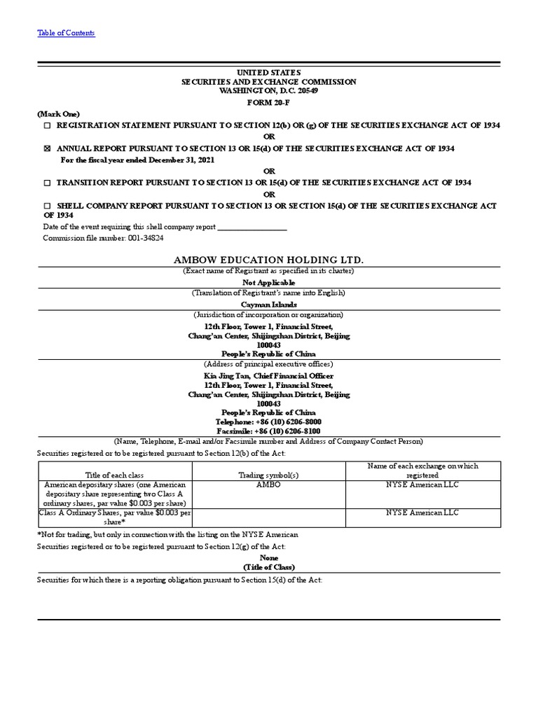 AMBO (Ambow Education Holding Ltd. American Depository Shares Each ...