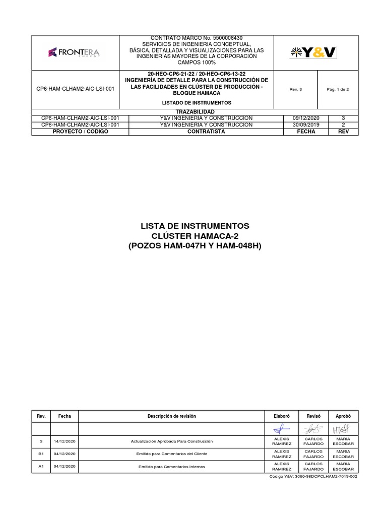 Listado de Instrumentos HAM-047H y HAM-048H | PDF | Ciencias de la ...