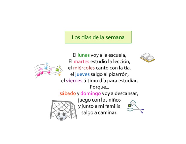 Poesia Dias de La Semana | PDF