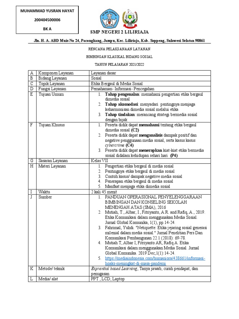 RPL BIDANG Sosial | PDF