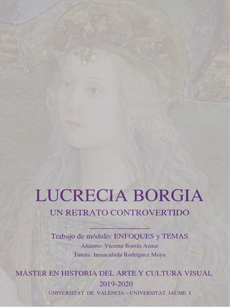 Retrato controvertido de Lucrecia Borgia | PDF | Lucrezia Borgia | Casa ...