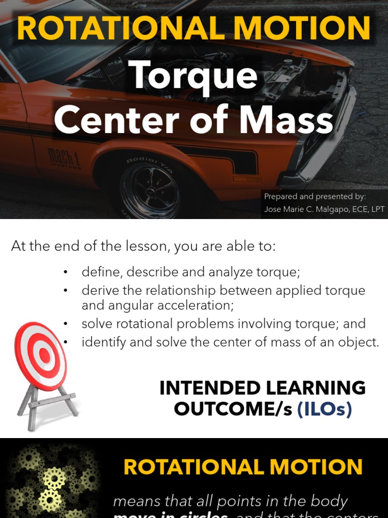 Rotational Motion - Torque and Center of Gravity | PDF | Torque | Rotation Around A Fixed Axis