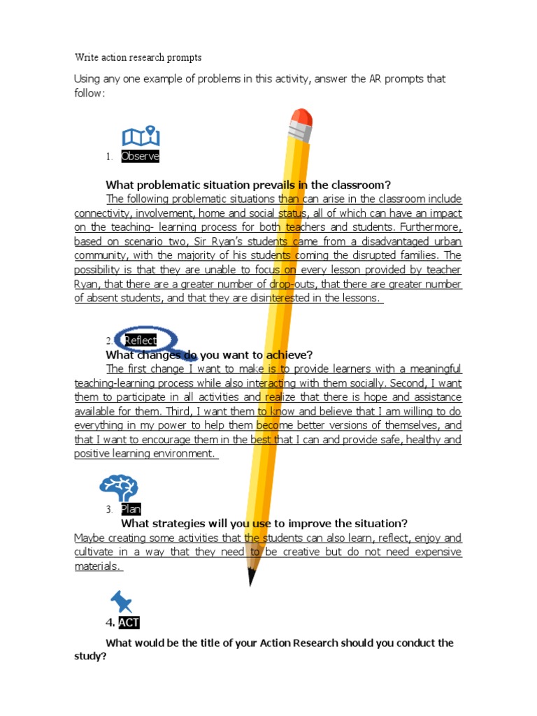 Action Research Prompts for Classroom Issues | PDF | Career & Growth