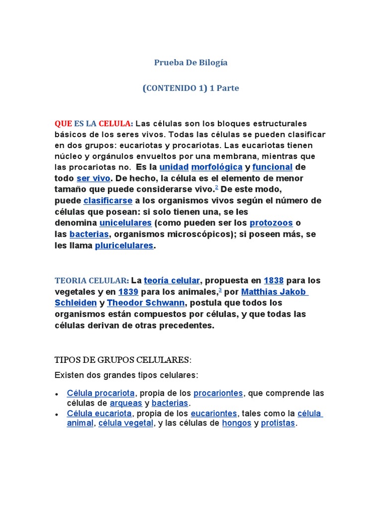 Biologia Tema 1 (Part 1) | PDF | Biología Celular) | Citoplasma