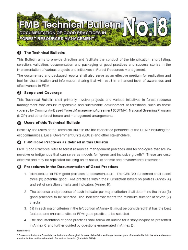 FMB Technical Bulletin Number 18 | PDF | Sustainability | Natural ...