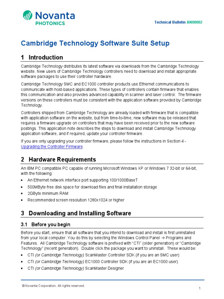 Cambridge Technology Software Setup | PDF | Ip Address | Computer Network