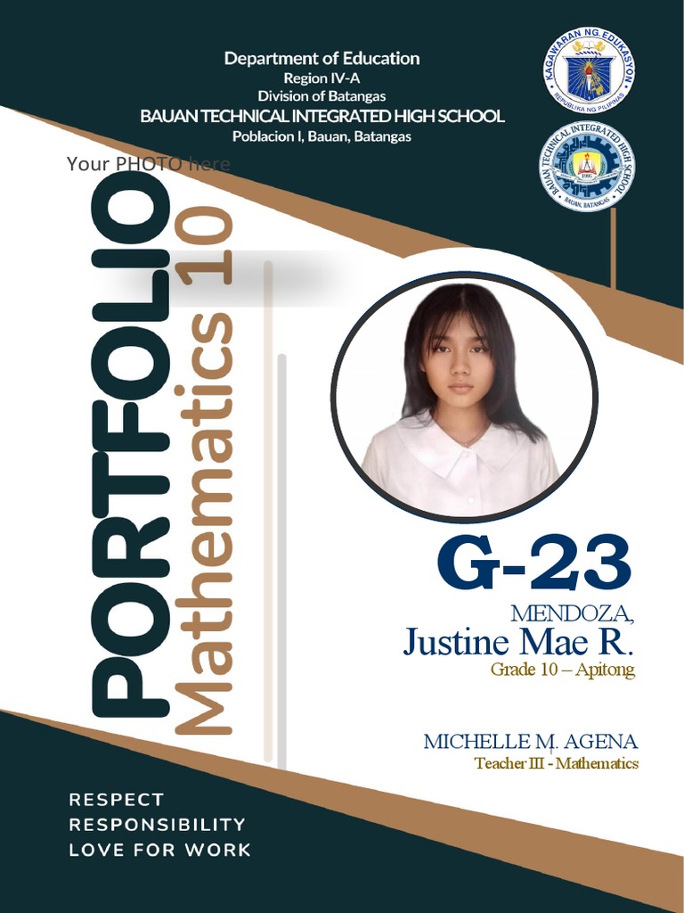 MATH Portfolio Cover Page | PDF