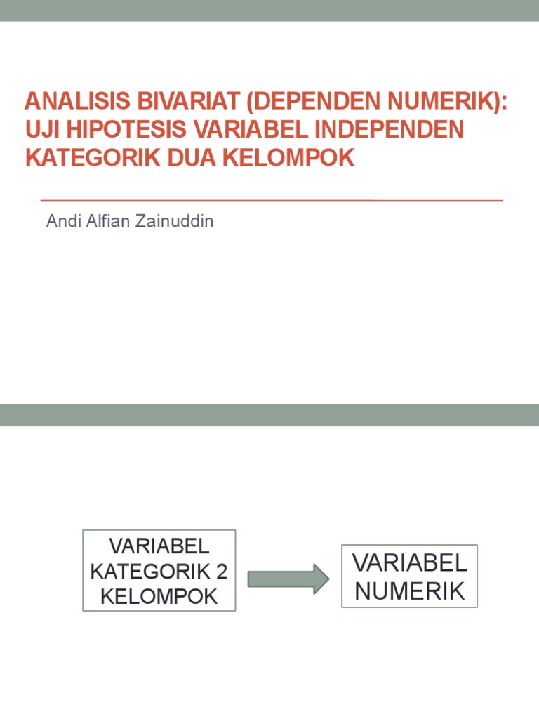 Uji Hipotesis Komparatif Variabel Numerik Dua Kelompok | PDF