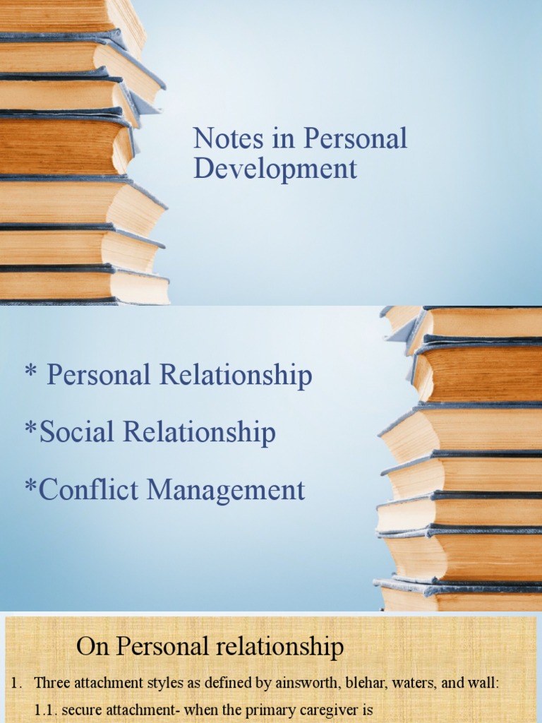 Personal Development: Relationships & Conflict | PDF | Attachment ...