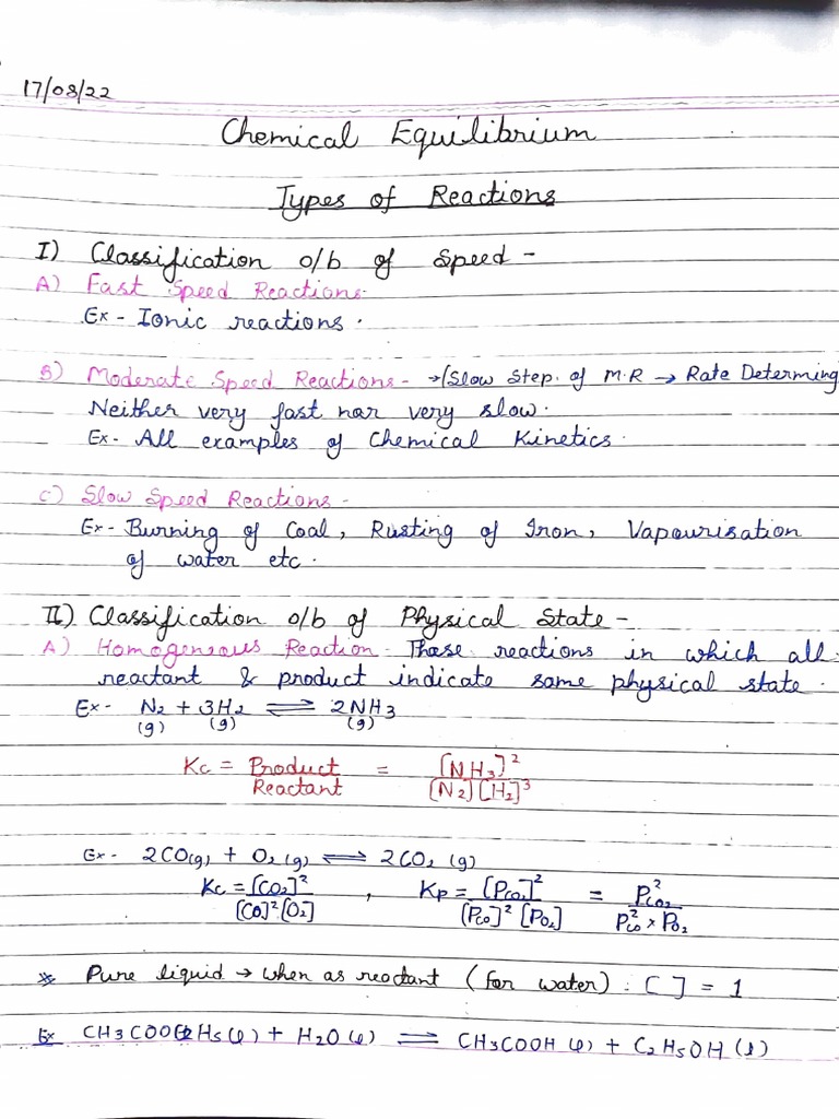 Chemical equilibrium notes | PDF Chemical equilibrium notes | PDF