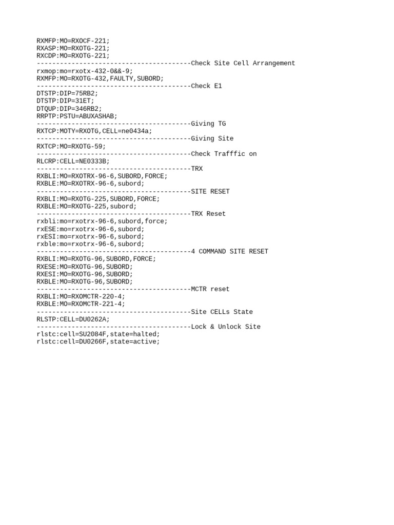 2G Commands OSS | PDF