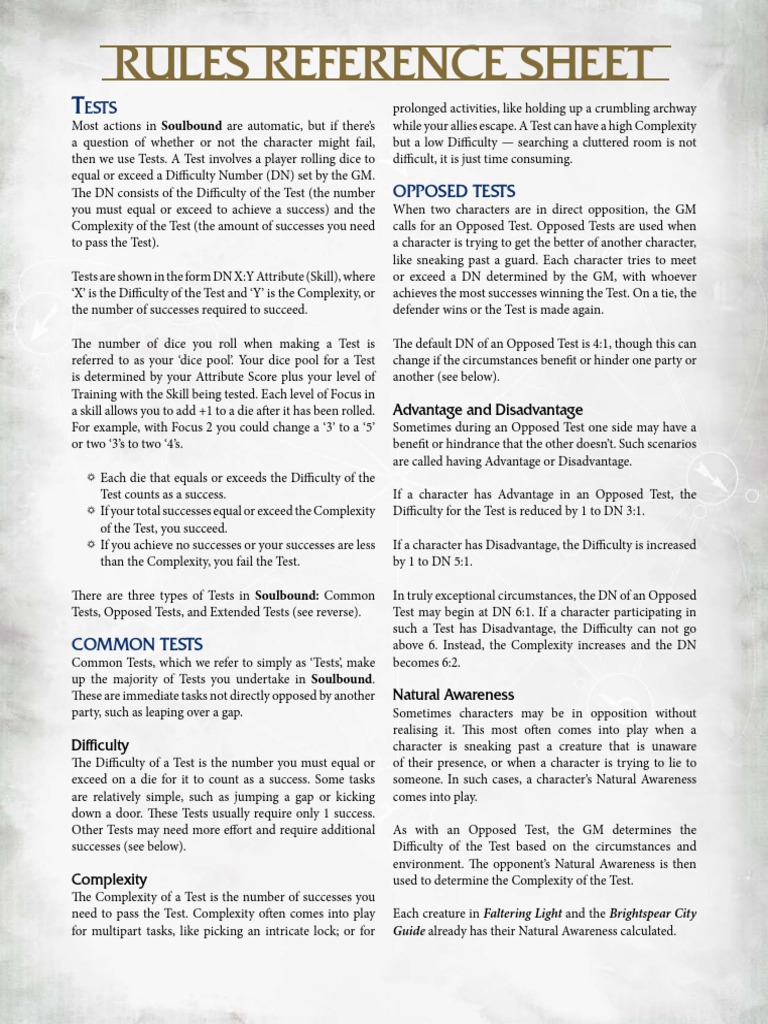 AoS SS Reference Rules 200928 | PDF