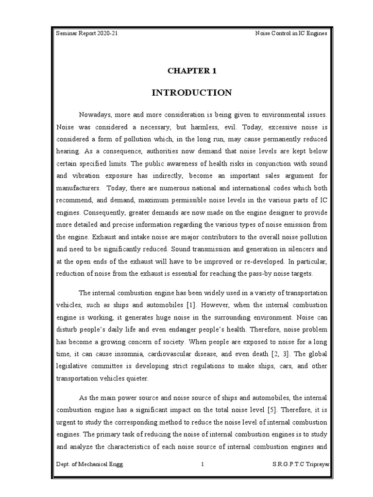 Noise Control in IC Engines | PDF | Engines | Internal Combustion Engine