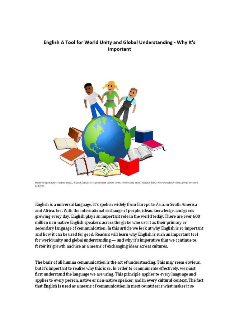 English A Tool For World Unity and Global Understanding | PDF | English ...