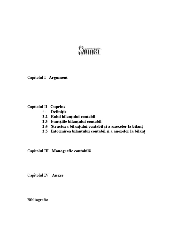 Bilantul Contabil | PDF