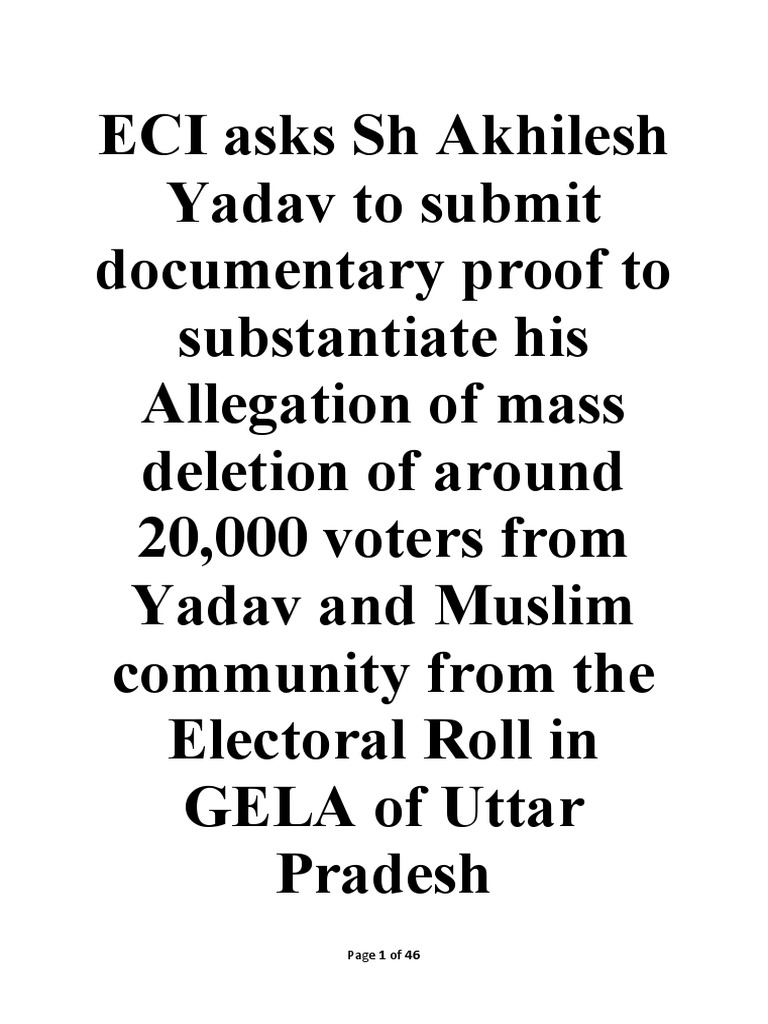 Election Commission Notice Akhilesh Yadav | Download Free PDF ...