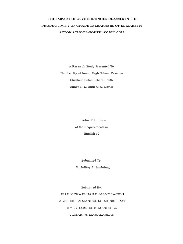 Asynchronous Classes Research | PDF | Survey Methodology | Distance Education