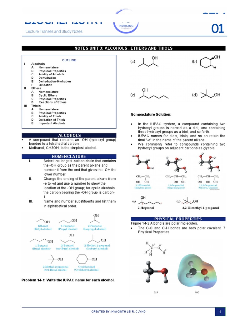 Biochem Template | PDF | Thiol | Ether